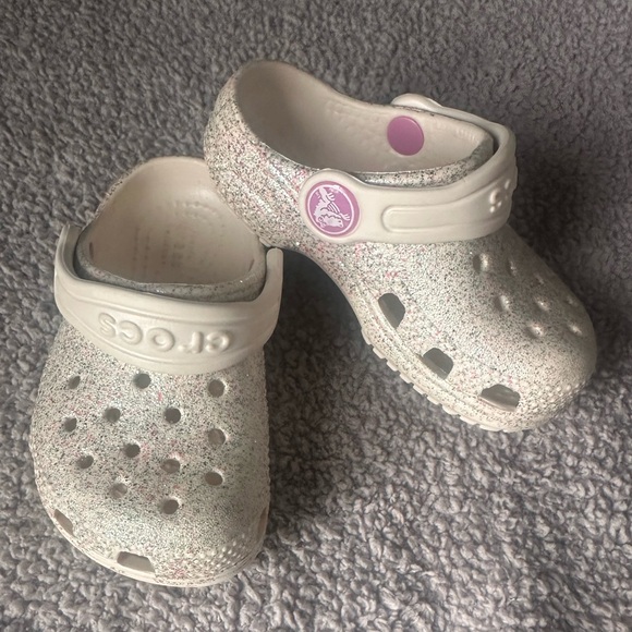 CROCS | Shoes | Crocs Kids Classic Clog Cream Glitter | Poshmark